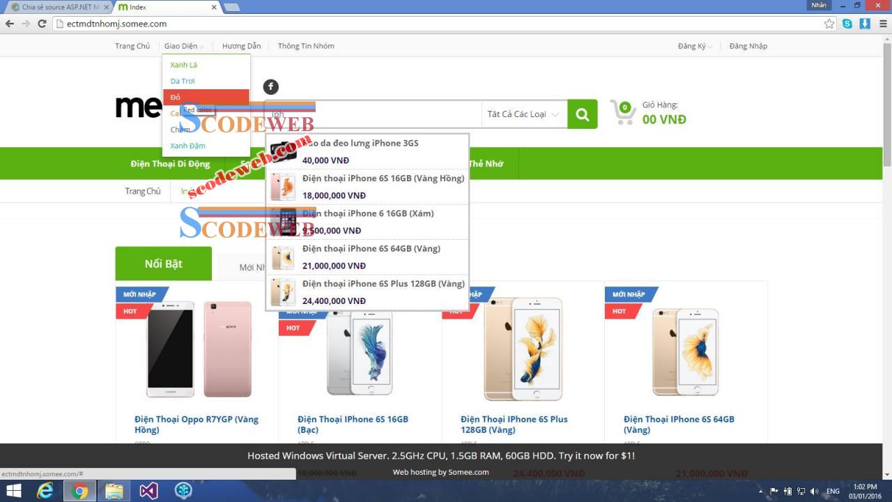 Full code Website bán điện thoại ASP.NET MVC 5